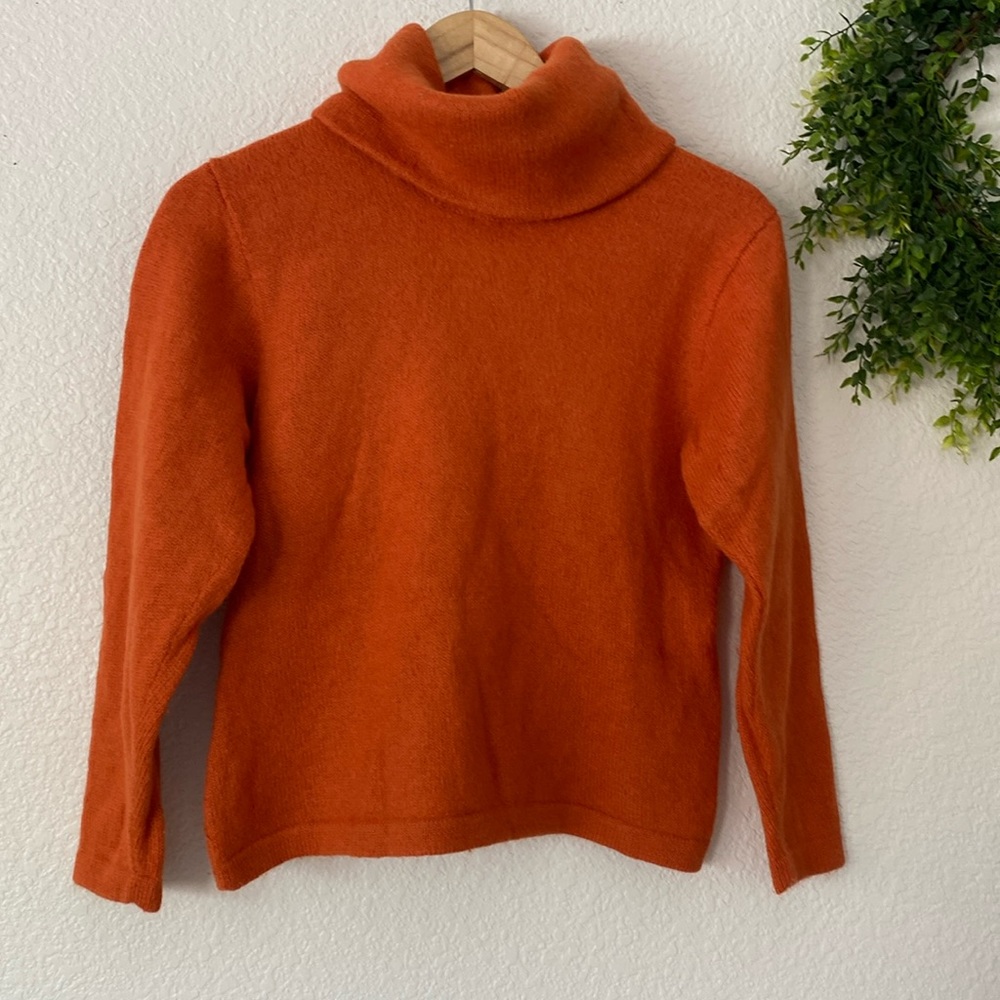 Viva Alpaca Orange Turtleneck Sweater - Gem